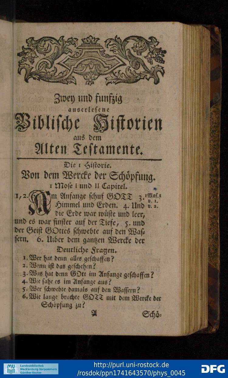 Zweymal zwey und funfzig Auserlesene Biblische Historien aus dem Alten ...